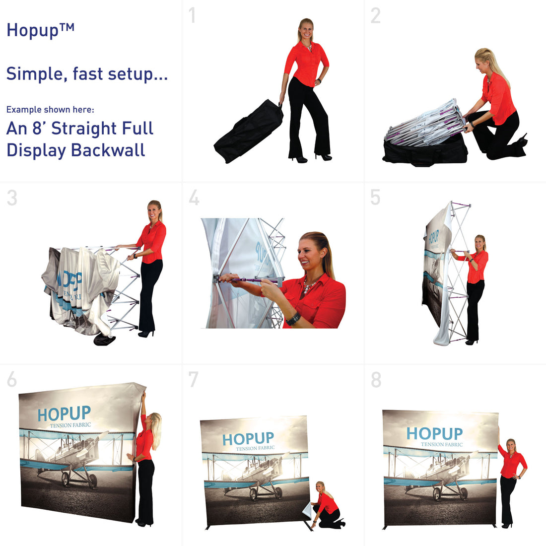 Hopup™ Straight 4×3 Pop-Up Display + Kit 03 · 10′ × 7½′ – Epic Displays